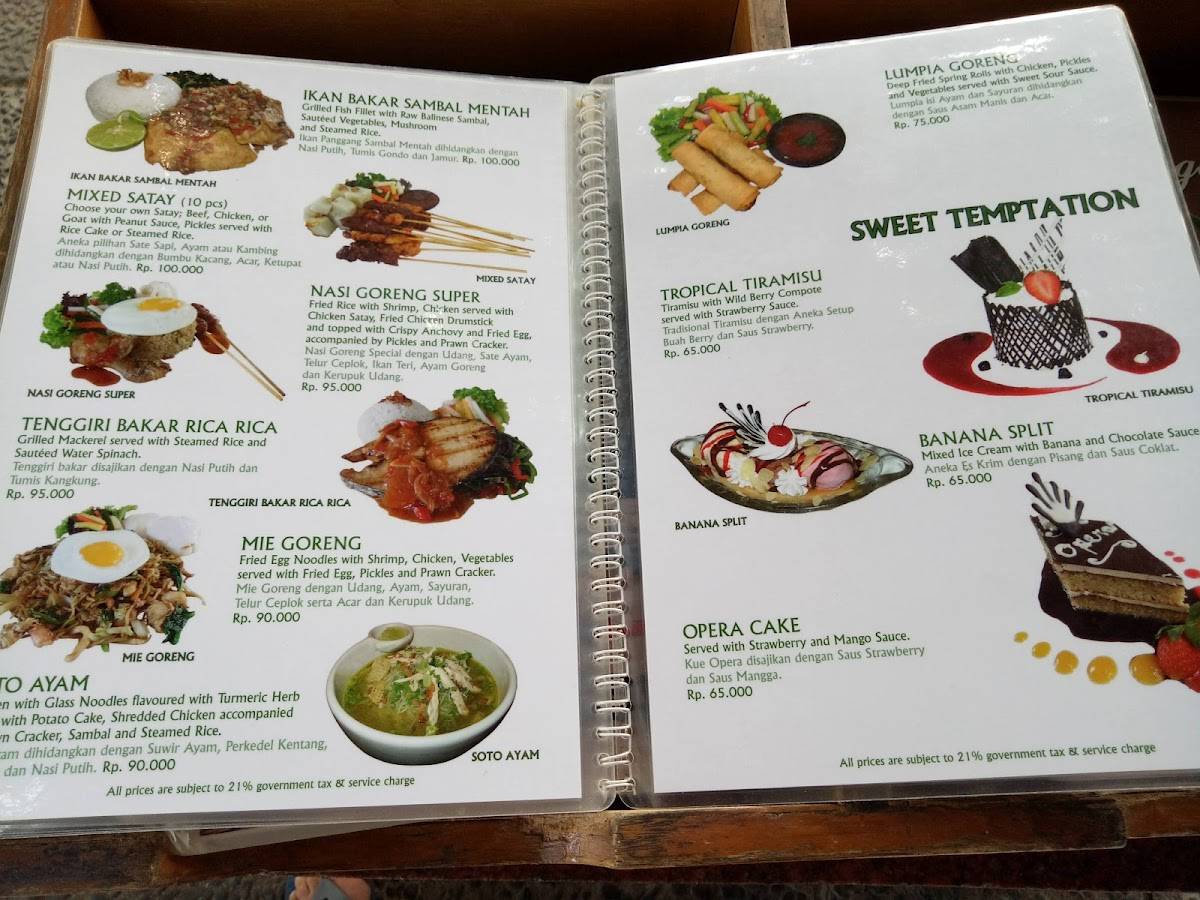 Menu at The Wharf Restaurant Bali, Kuta Selatan