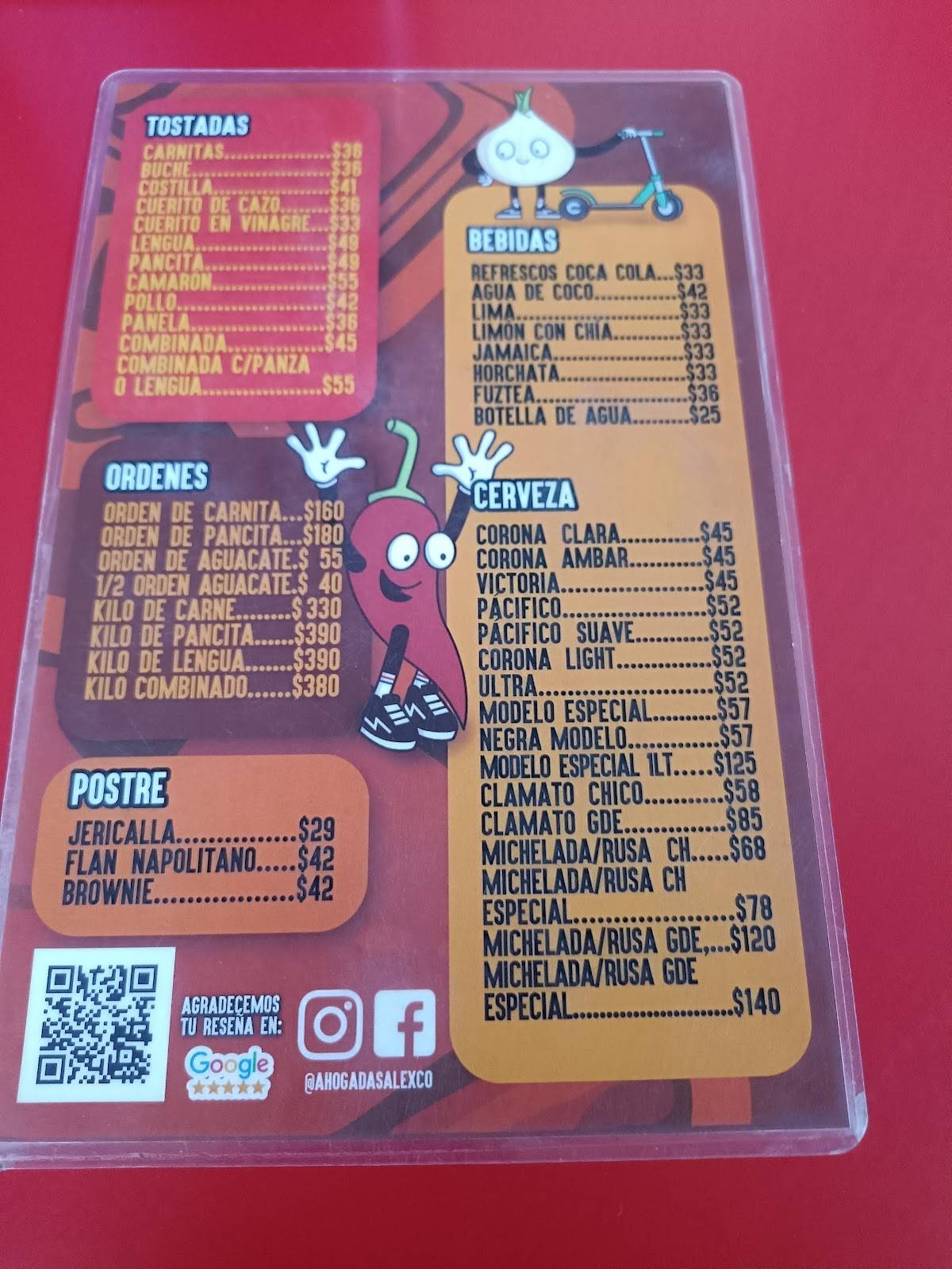 Carta del restaurante Tortas Ahogadas Alex Co, Zapopan, Av 18 del Marzo ...
