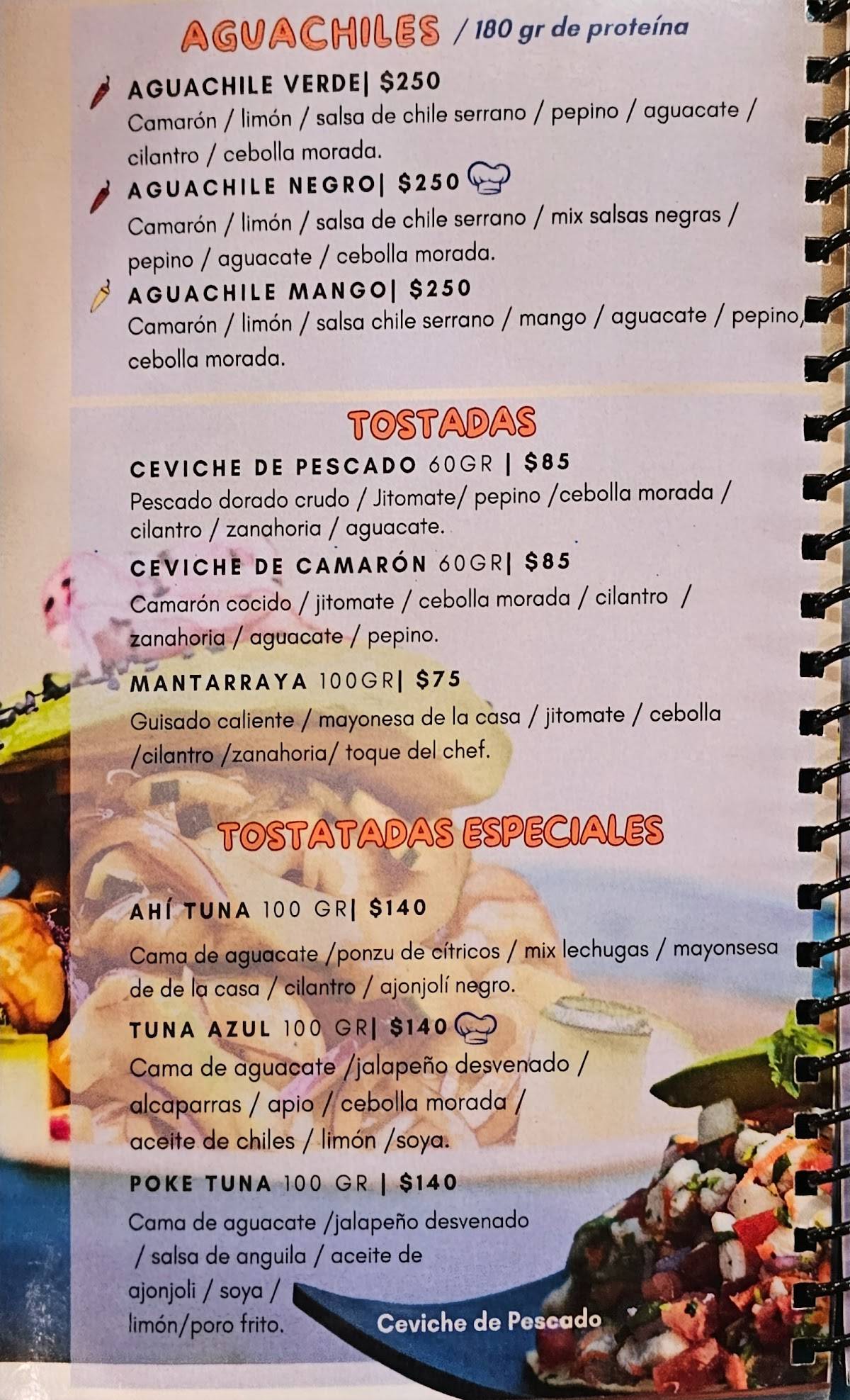 Carta del restaurante Tuna Azul Versalles, Puerto Vallarta