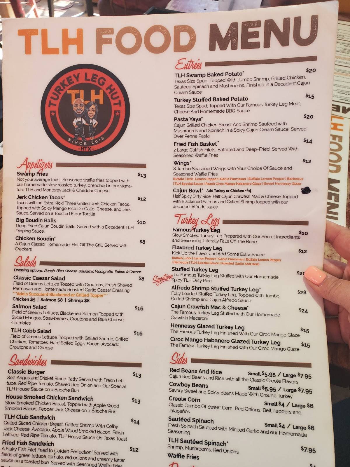 Menu at Turkey Leg Hut restaurant, Houston, Almeda Rd suite A/B