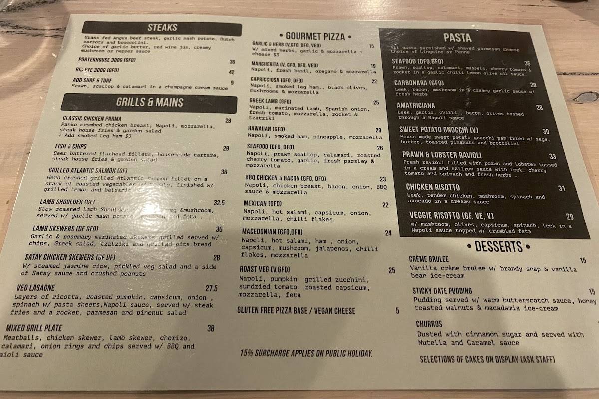 Menu at Urban Grooves restaurant, Greensborough, 99 Grimshaw St