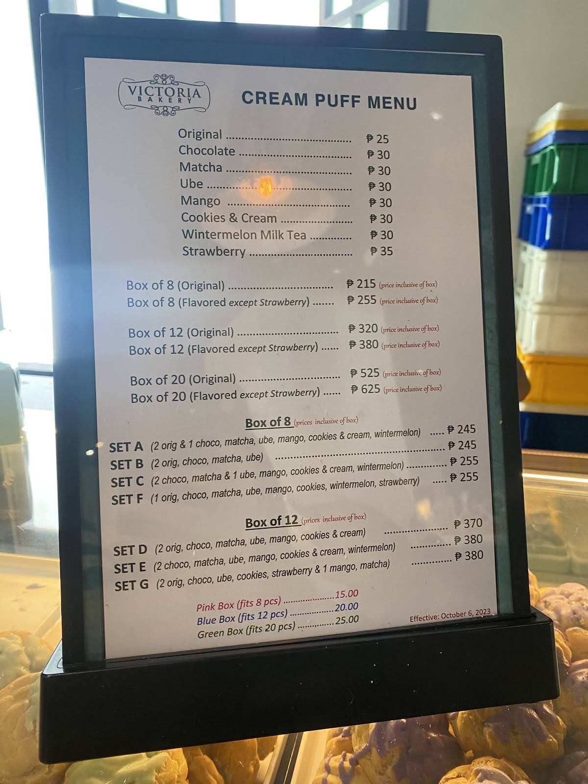 Menu at Victoria Bakery Loakan, Baguio