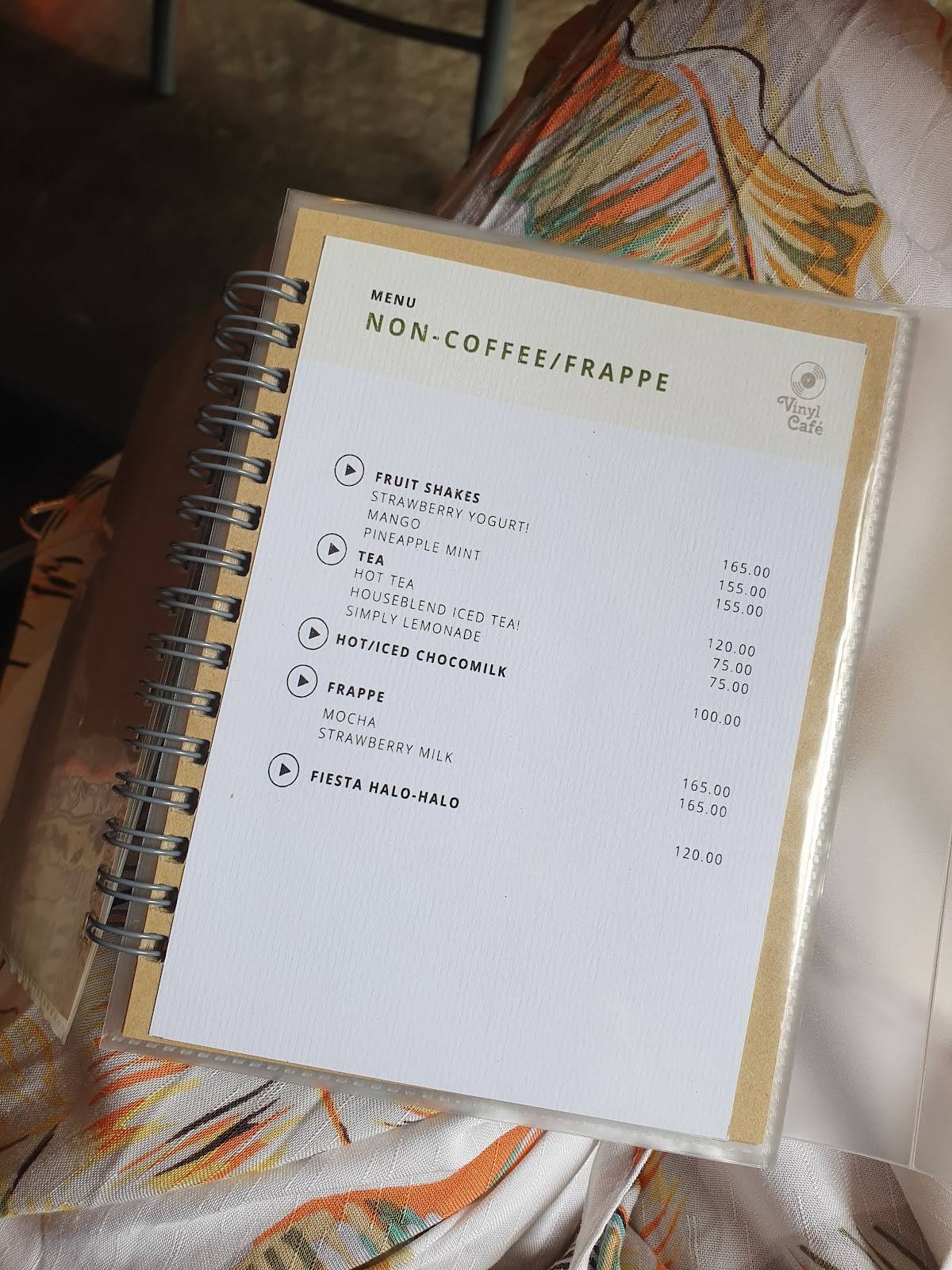 Menu at Vinyl Cafe Palawan, Puerto Princesa