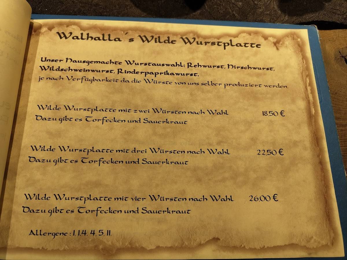Speisekarte von Walhalla Wikinger Restaurant in Großefehn, Großefehn