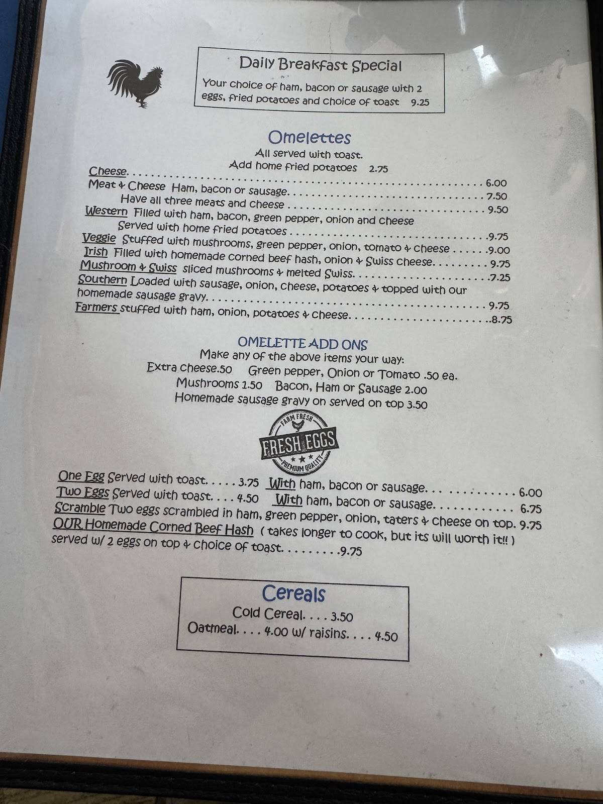 Menu at Walt's Restaurant, Caseville