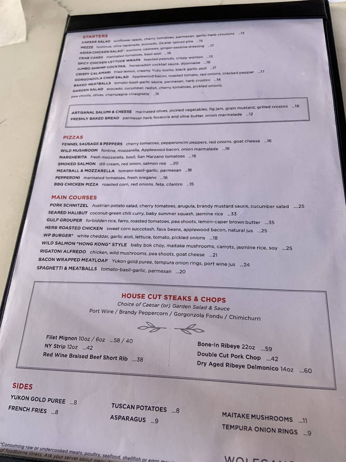 Menu at Wolfgang Puck Kitchen + Bar, The Villages