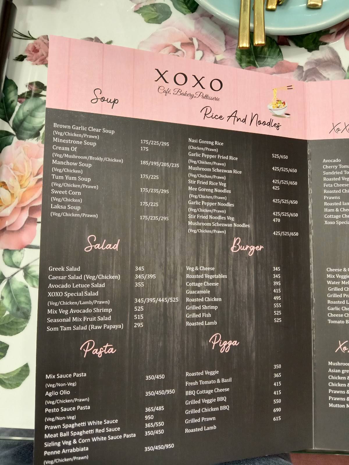 Menu at XOXO (Café, Bakery & Patisserie), Dehradun