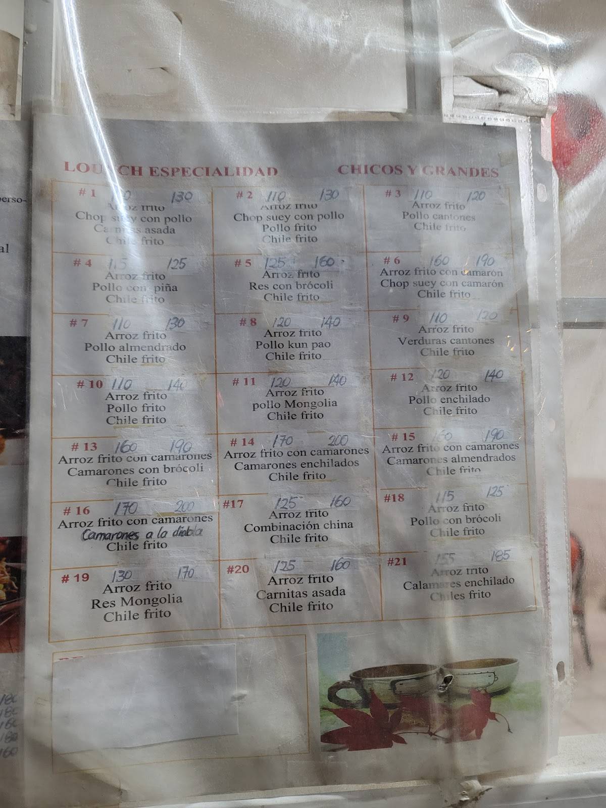 Menu at Restaurant Xing Hui(comida china de Plan), Rosarito