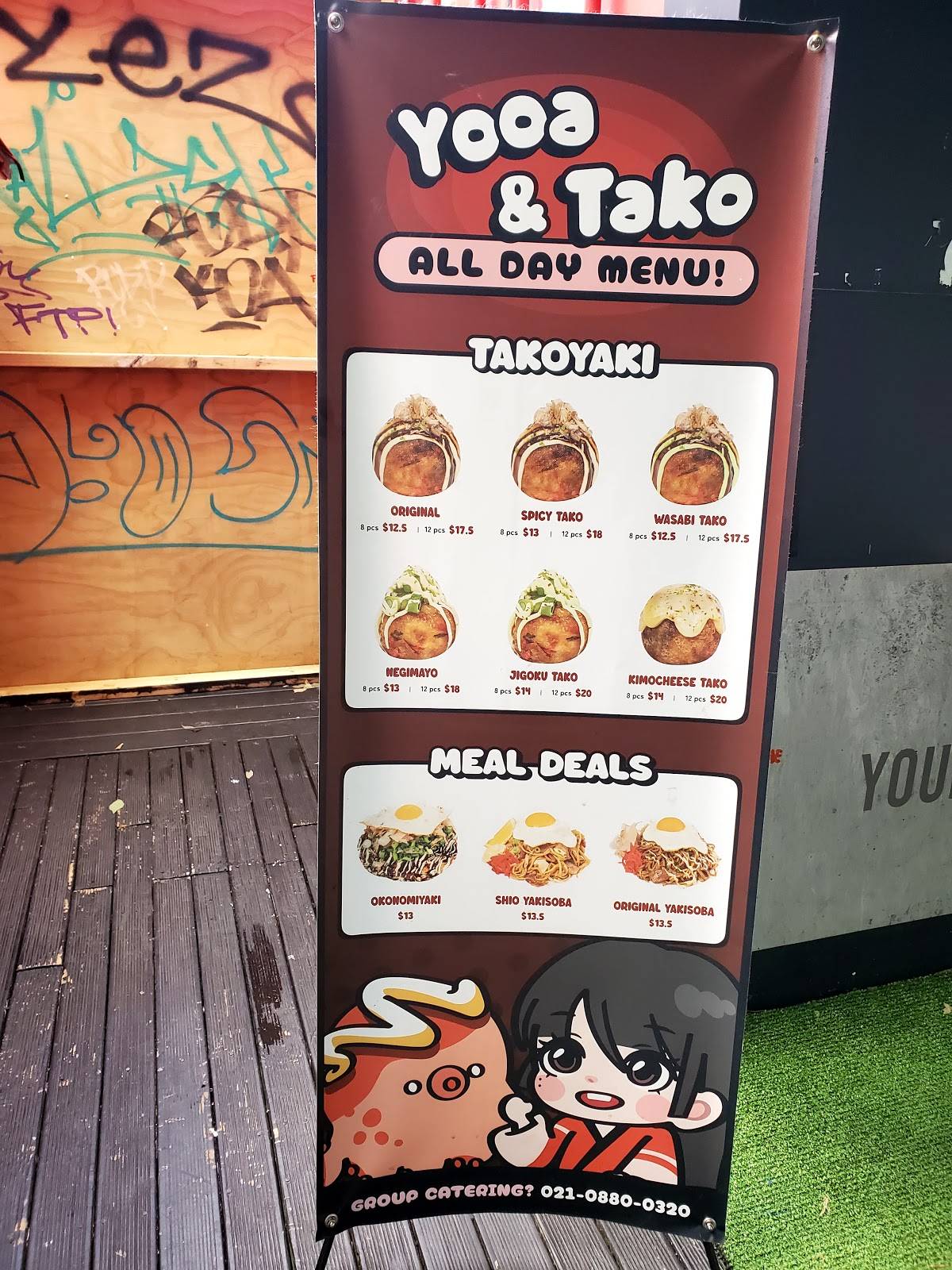 Menu at Yooa & Tako Japanese Takeaway, Auckland