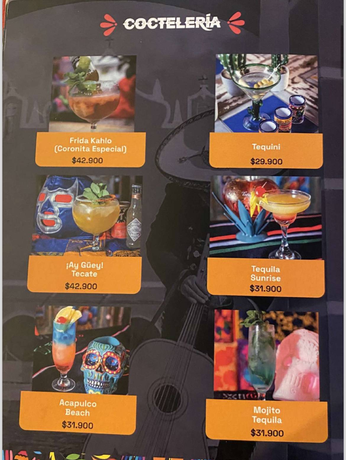 Carta de Restaurante ¡Ay! Chabela Antojitos Méxicanos, Jericó