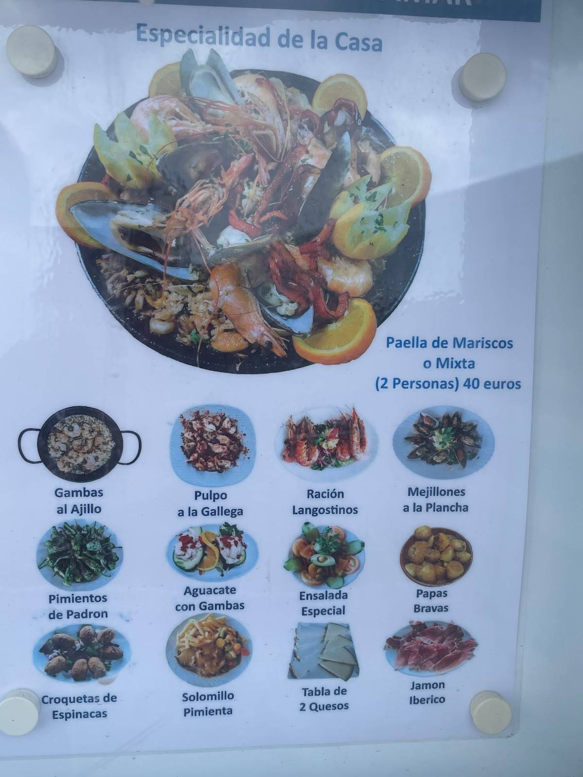 Menu at Restaurante Bellamar, Puerto de la Cruz