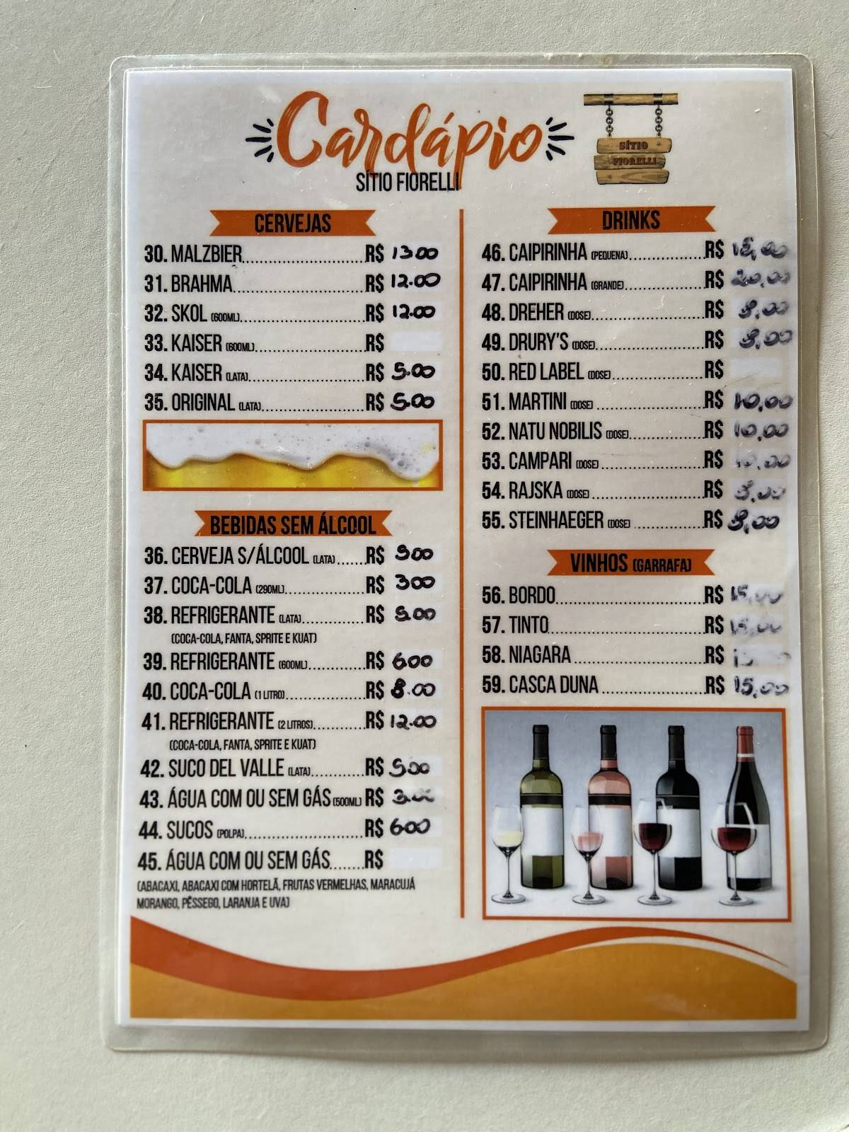 Menu em Restaurante RD, Videira