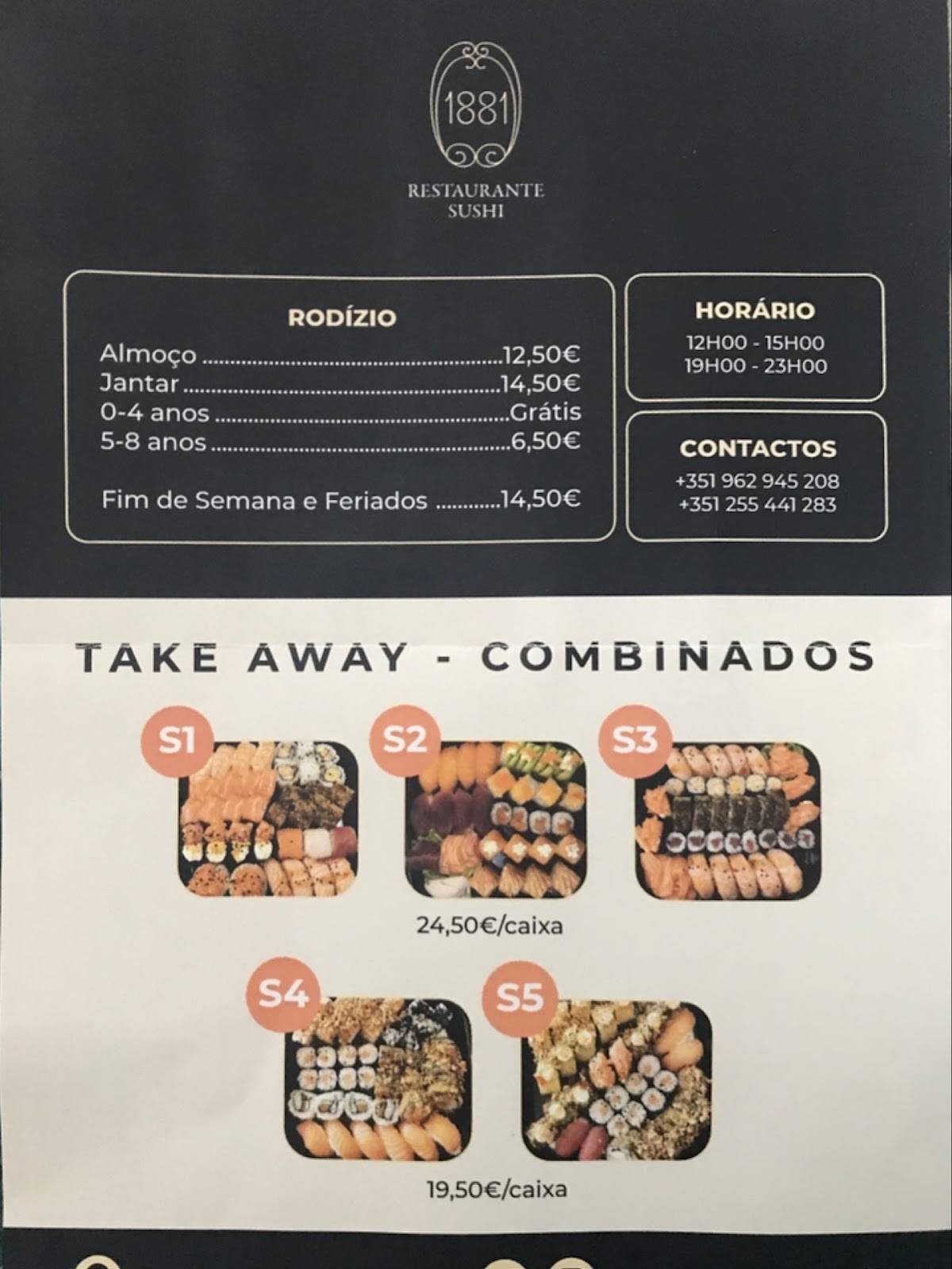 Menu em Restaurante Sushi 1881, Amarante
