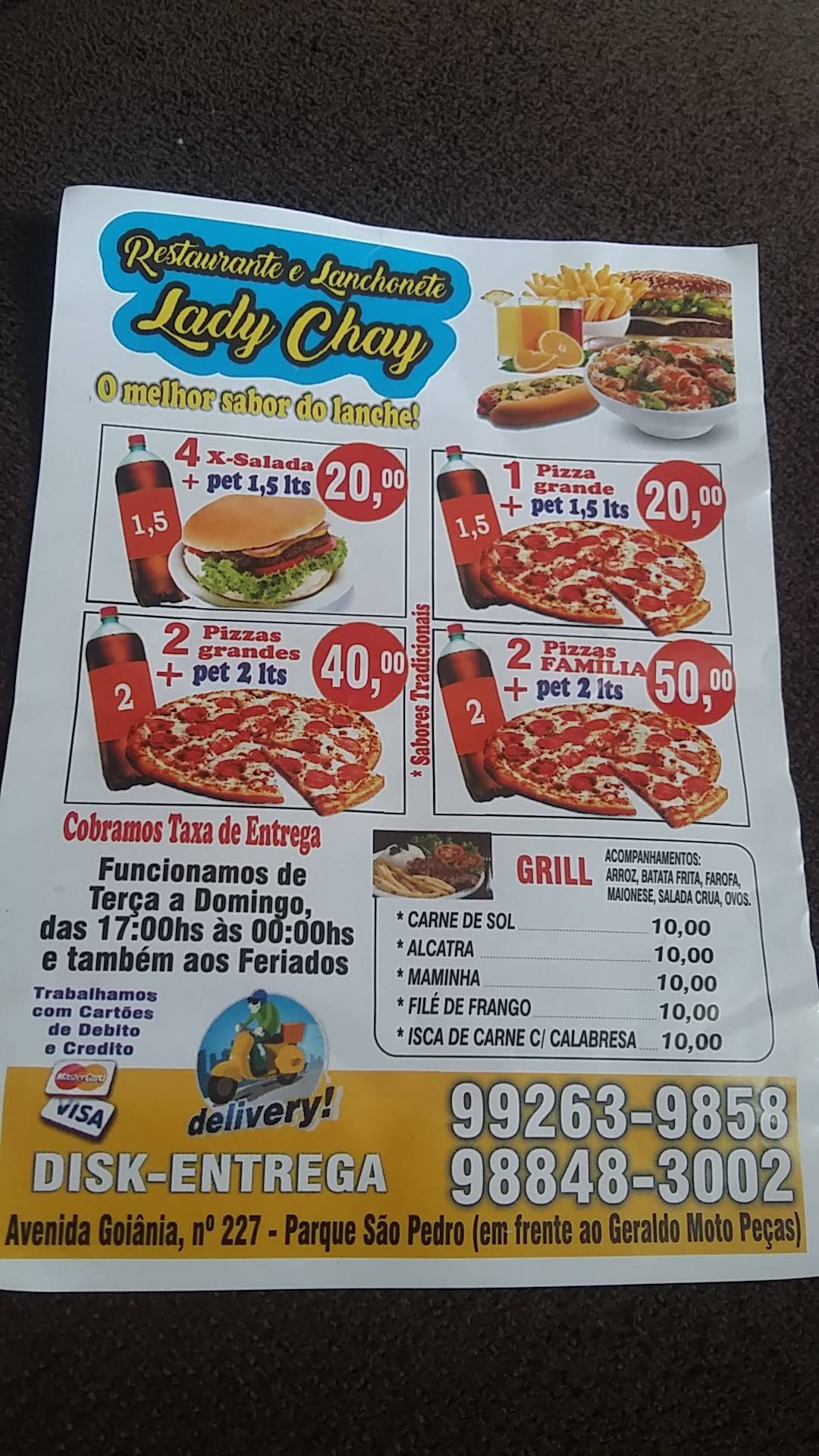 Menu em Restaurante e Lanchonete Lady Chay, Manaus