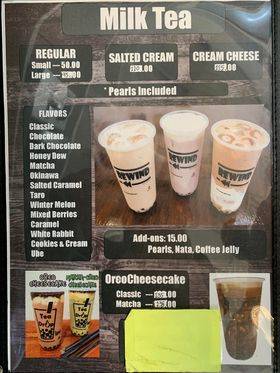 Menu at Rewind Cafe, Baguio, 44-A