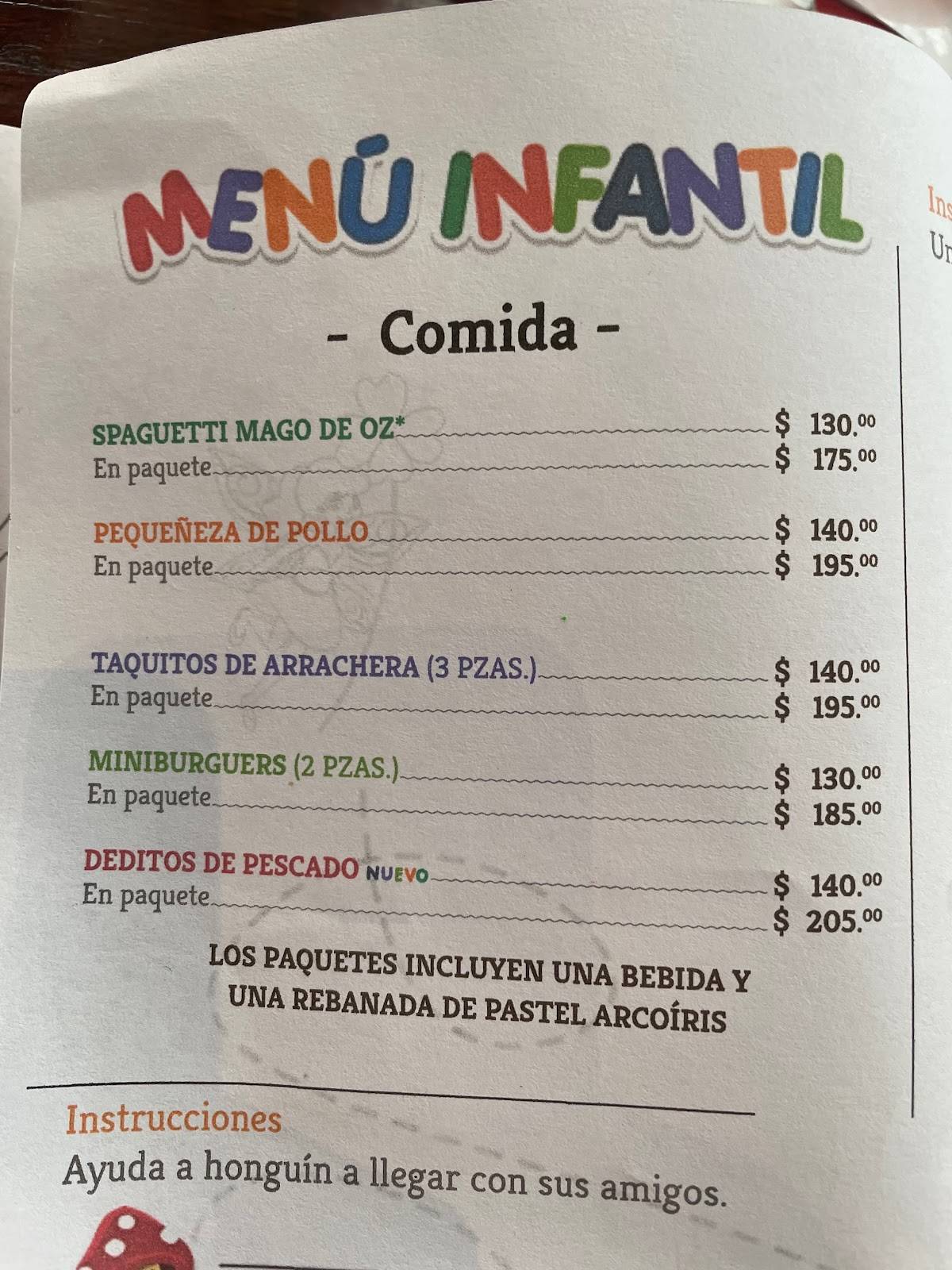 Carta del restaurante Rincón del Bife, Cuernavaca