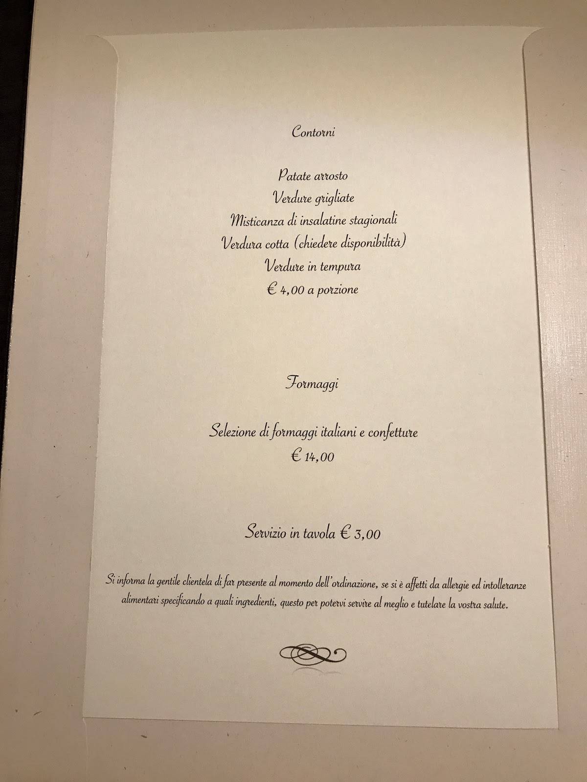 Menu da Ristorante Il Cappero alle Mura, Castelvetro di Modena