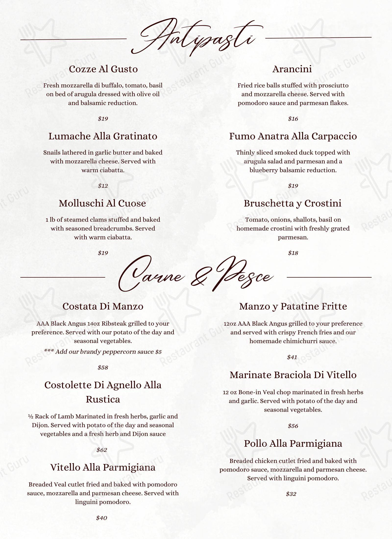 Menu au Ristorante La Vista restaurant, Kahnawake 14