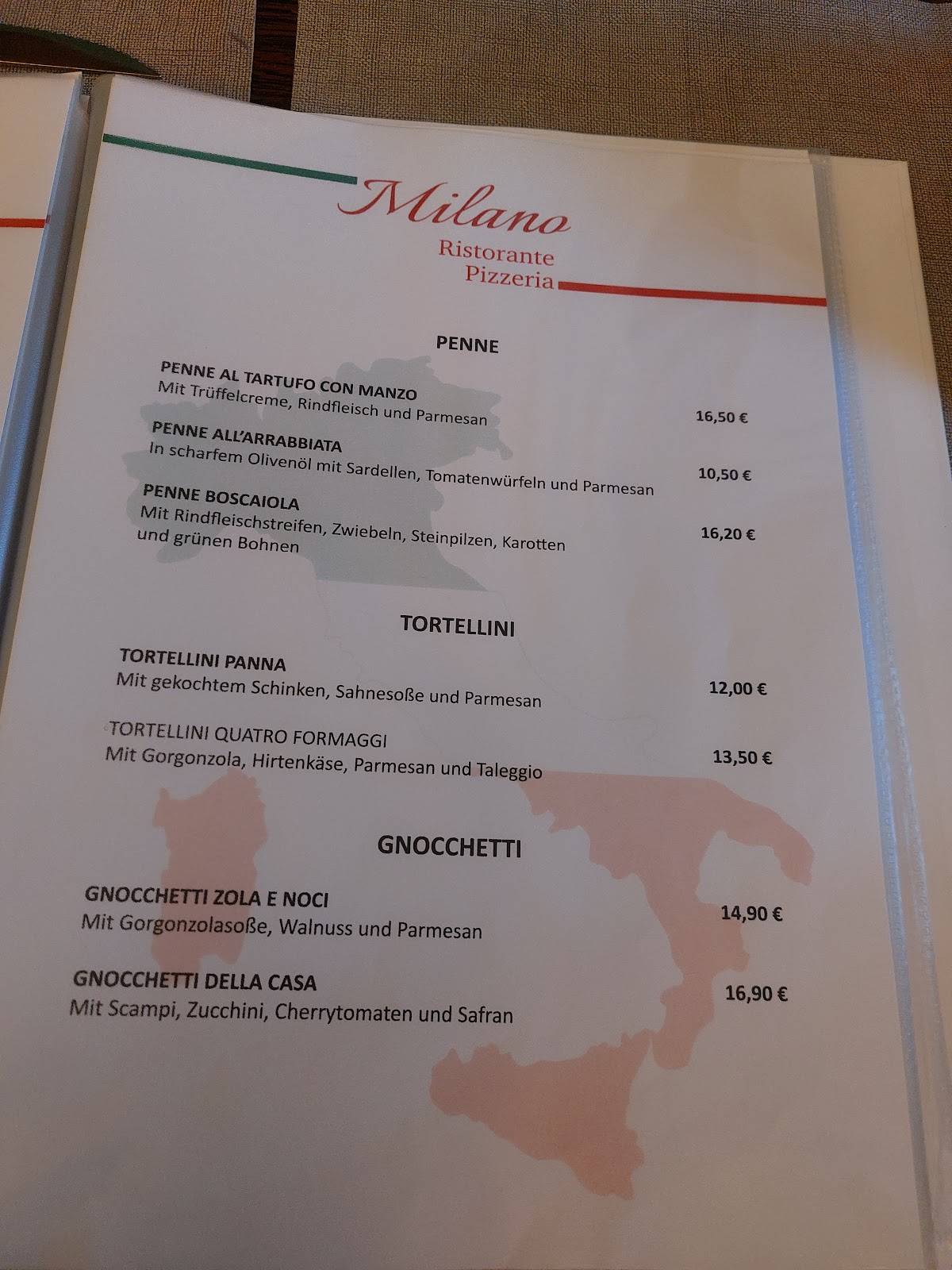 Speisekarte von Ristorante Pizzeria Milano, Schleswig