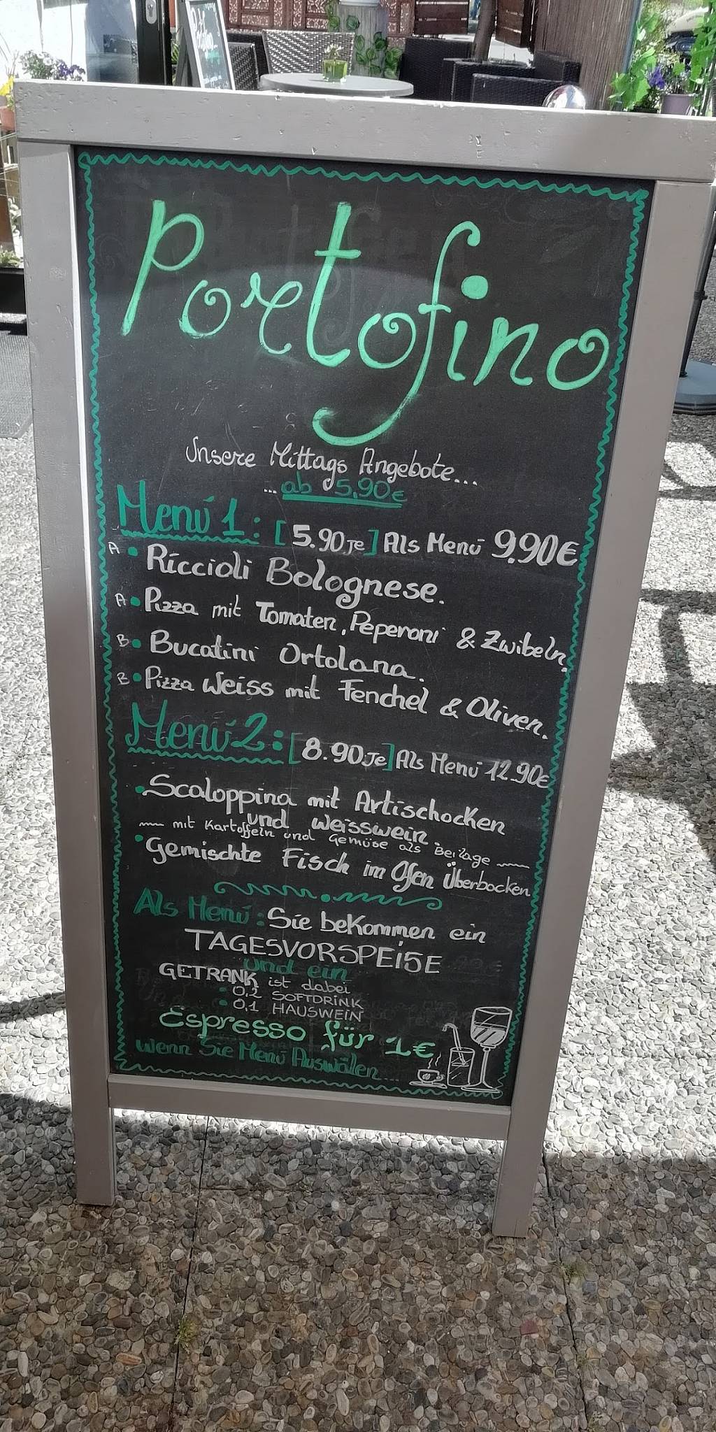 Speisekarte von Ristorante-Pizzeria Portofino, Augsburg