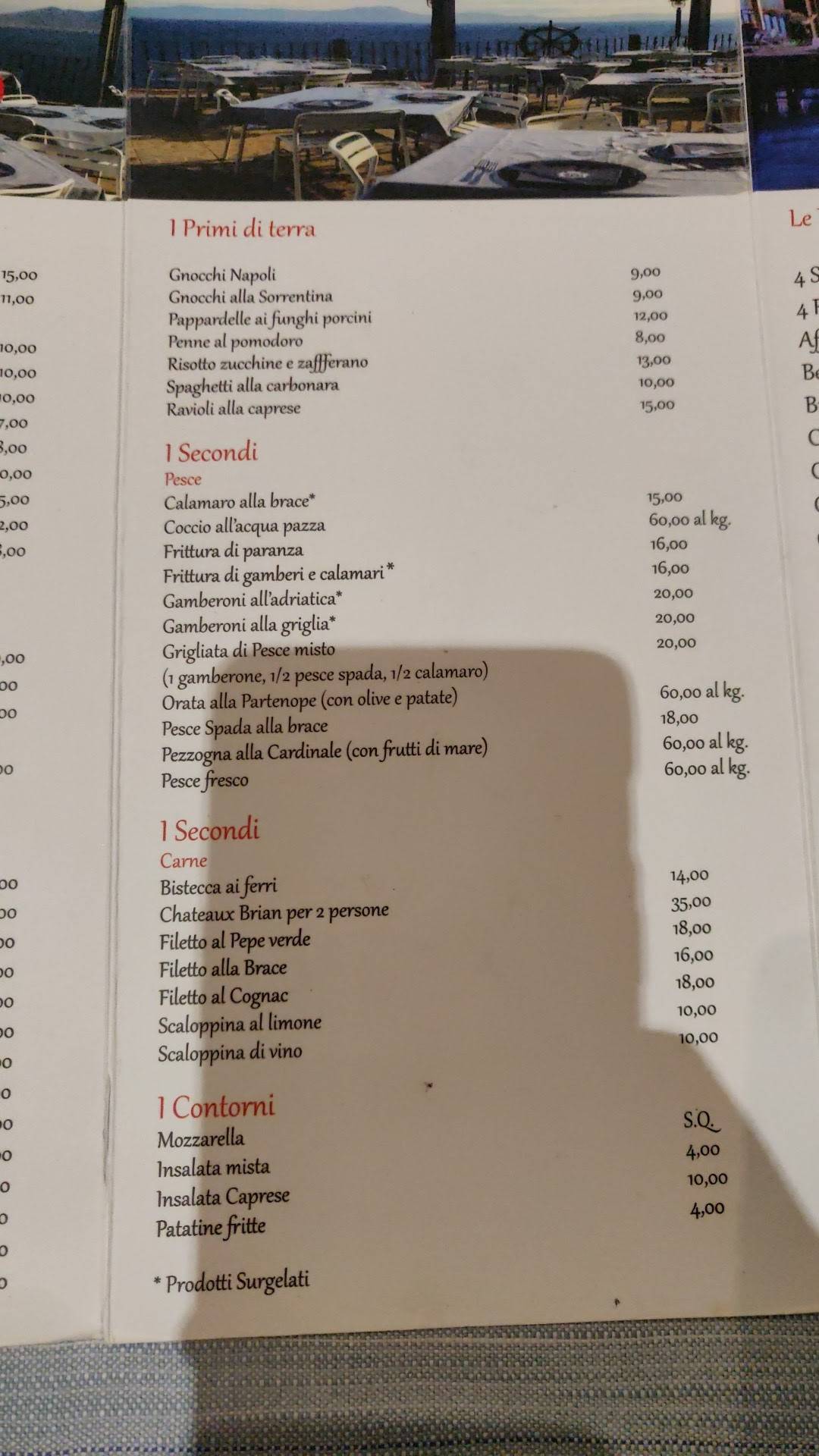 Speisekarte von Ristorante Reginella, Neapel, Via Posillipo
