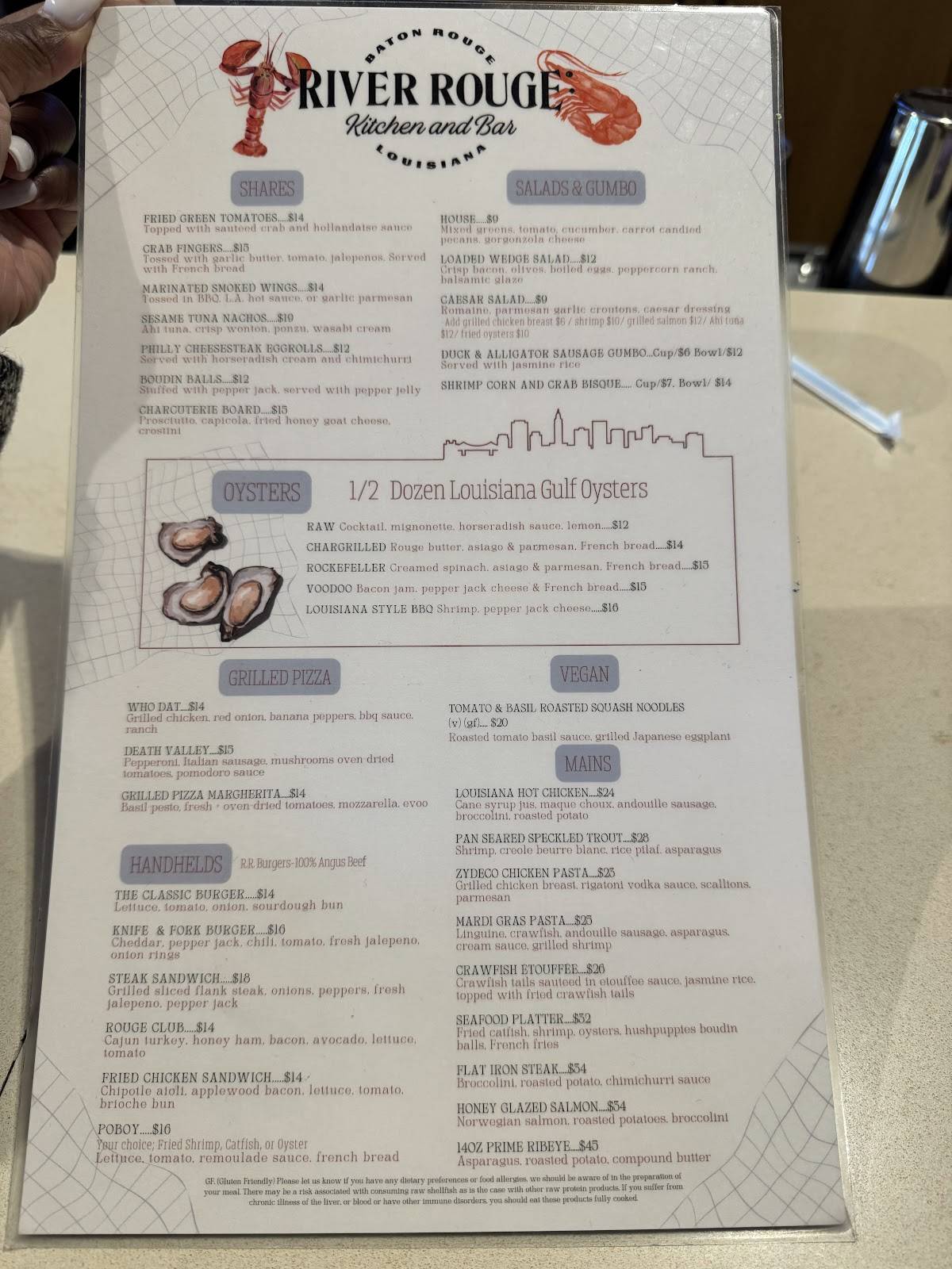 Menu at River Rouge Kitchen & Bar, Baton Rouge