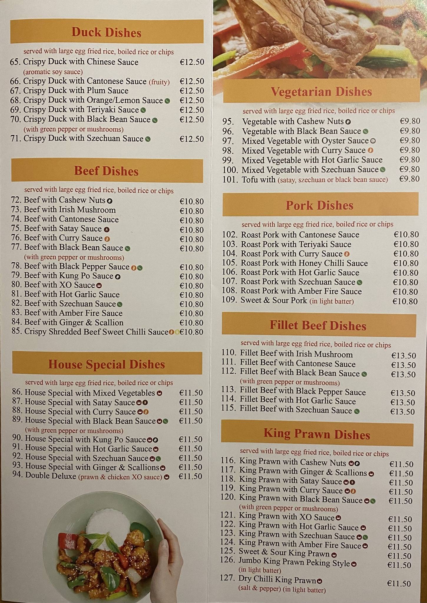 Menu at River View restaurant, Tipperary