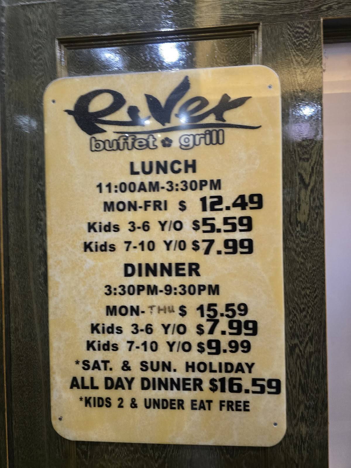 Menu at River Buffet & Grill restaurant, Charlotte