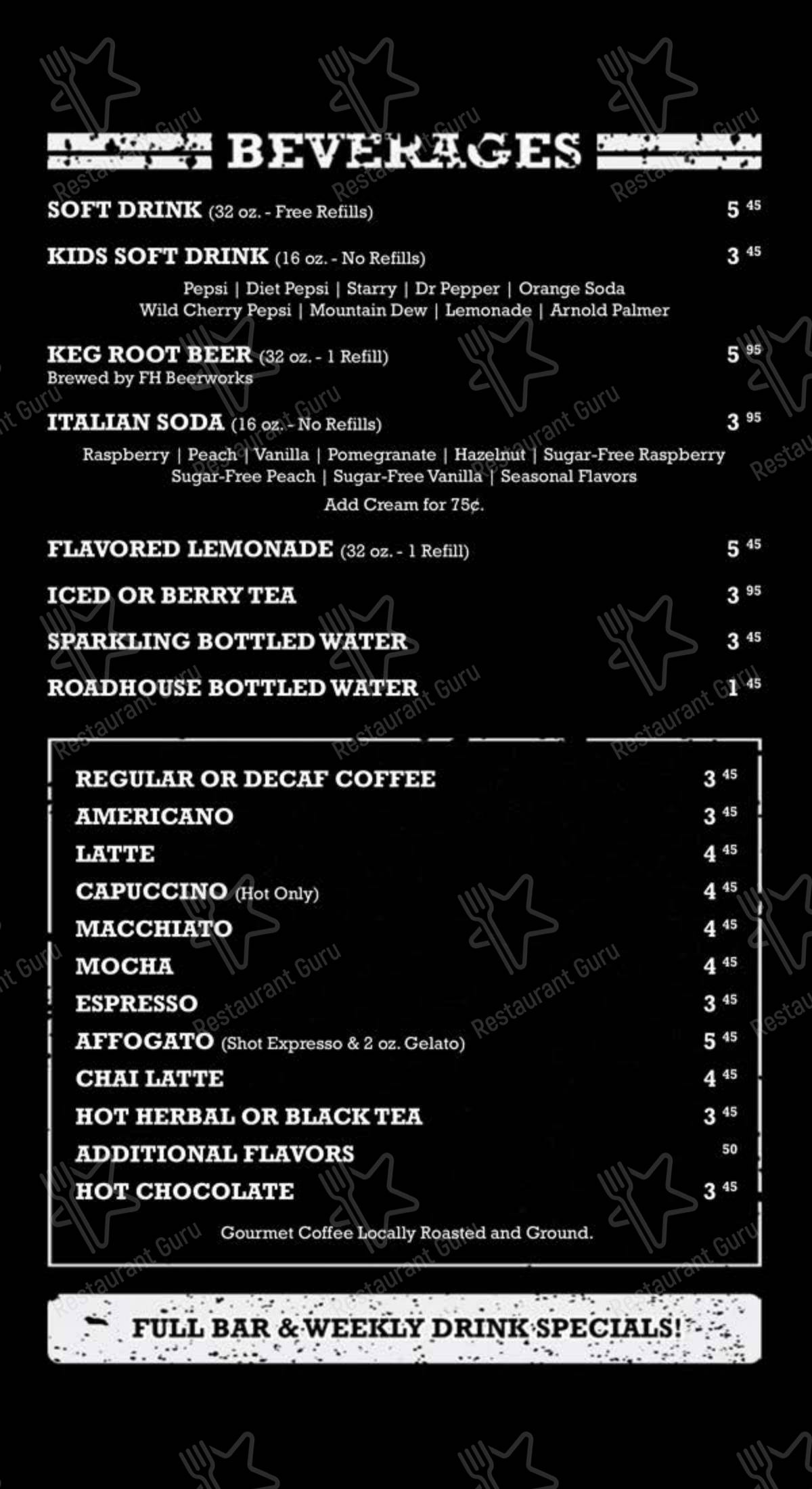 Menu at RoadHouse Cinemas Colorado Springs restaurant, Colorado Springs