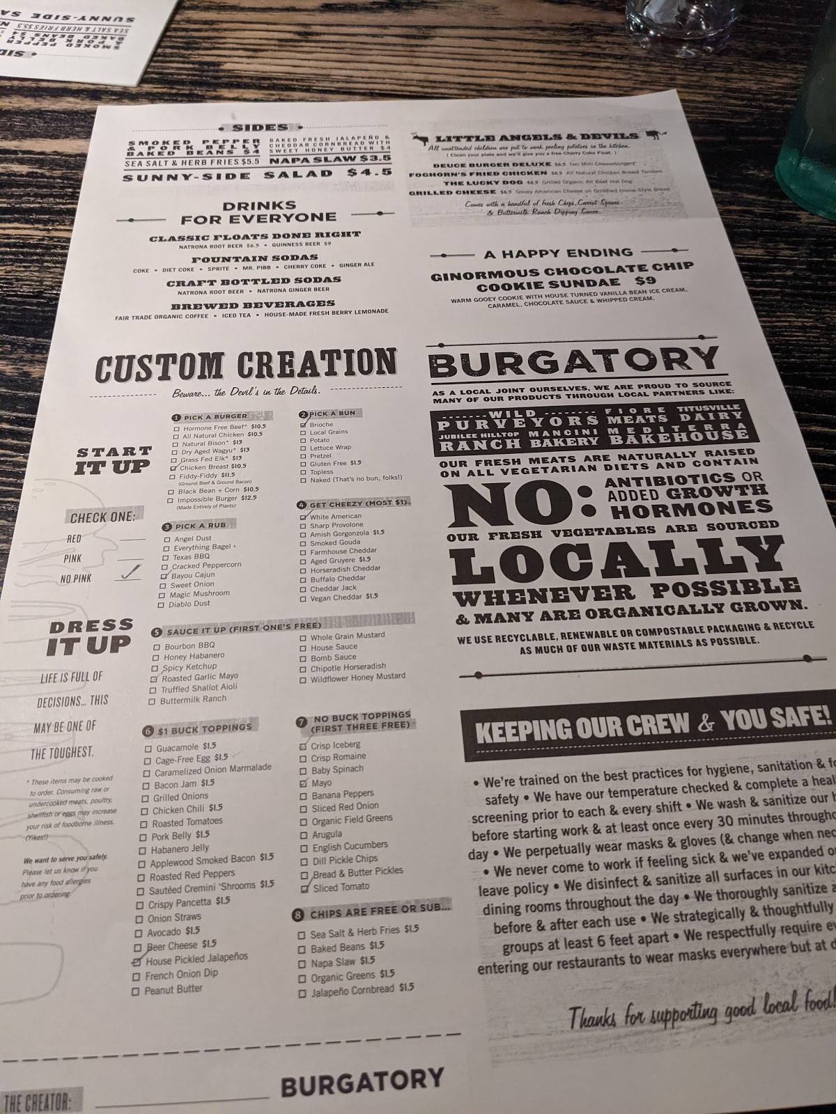 Menu at Burgatory pub & bar, Robinson Township