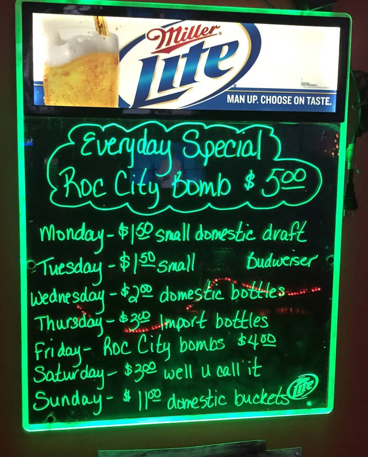 Menu at Roc City Bar & Grill, Rockdale