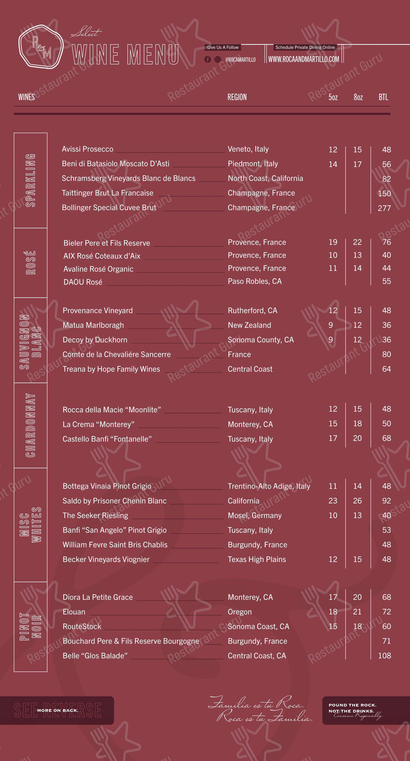 Menu at Roca & Martillo desserts, San Antonio