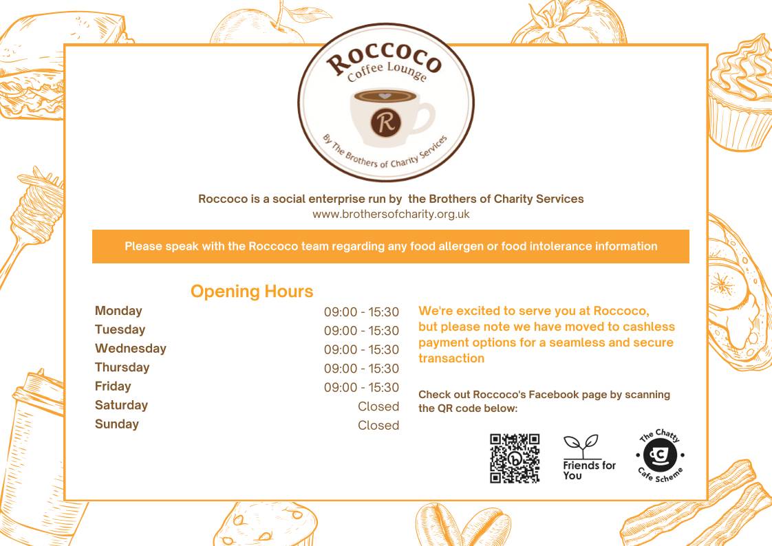 Menu at Roccoco Coffee Lounge cafe, Leyland