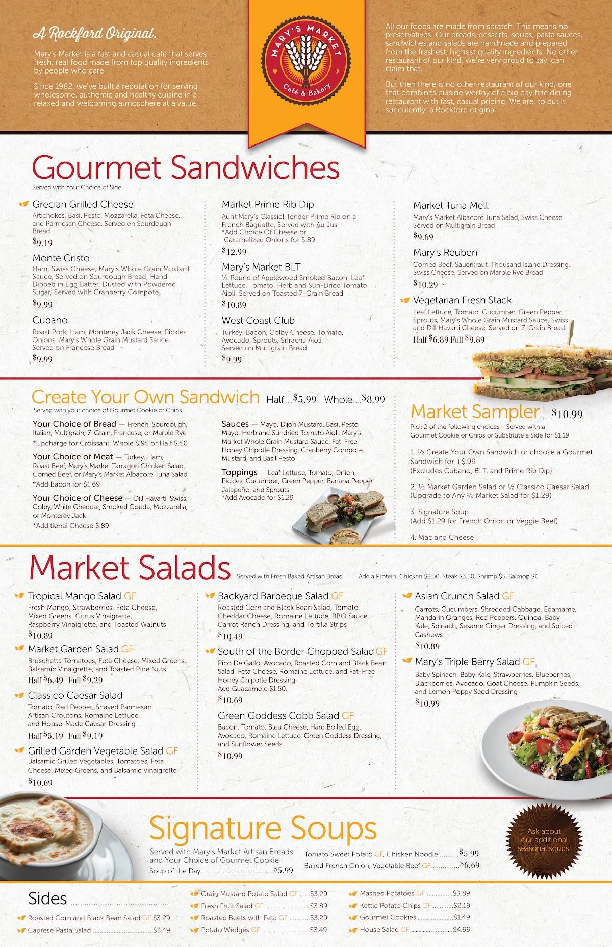 Menu at Mary's Market Cafe & Bakery, Rockford, N Alpine Rd