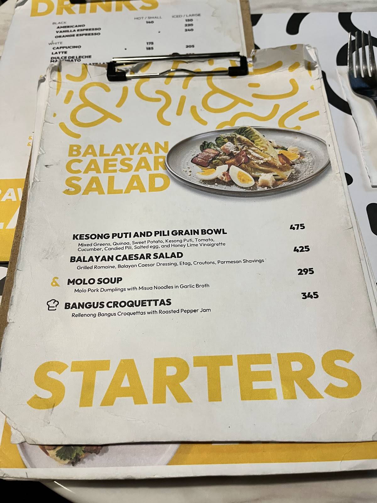 Menu at Rogue&Co cafe, Quezon City