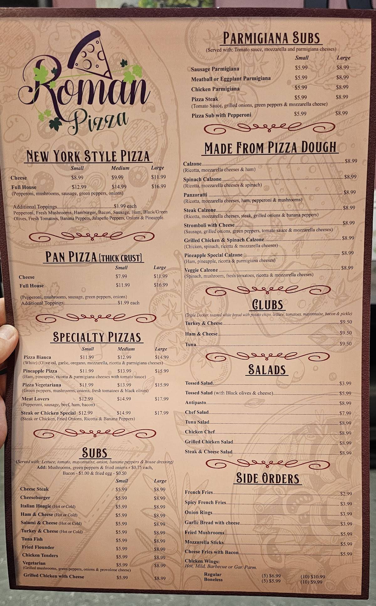 Menu at Roman Pizza Italian Restaurant, Timberville, 42 North Food Lion ...