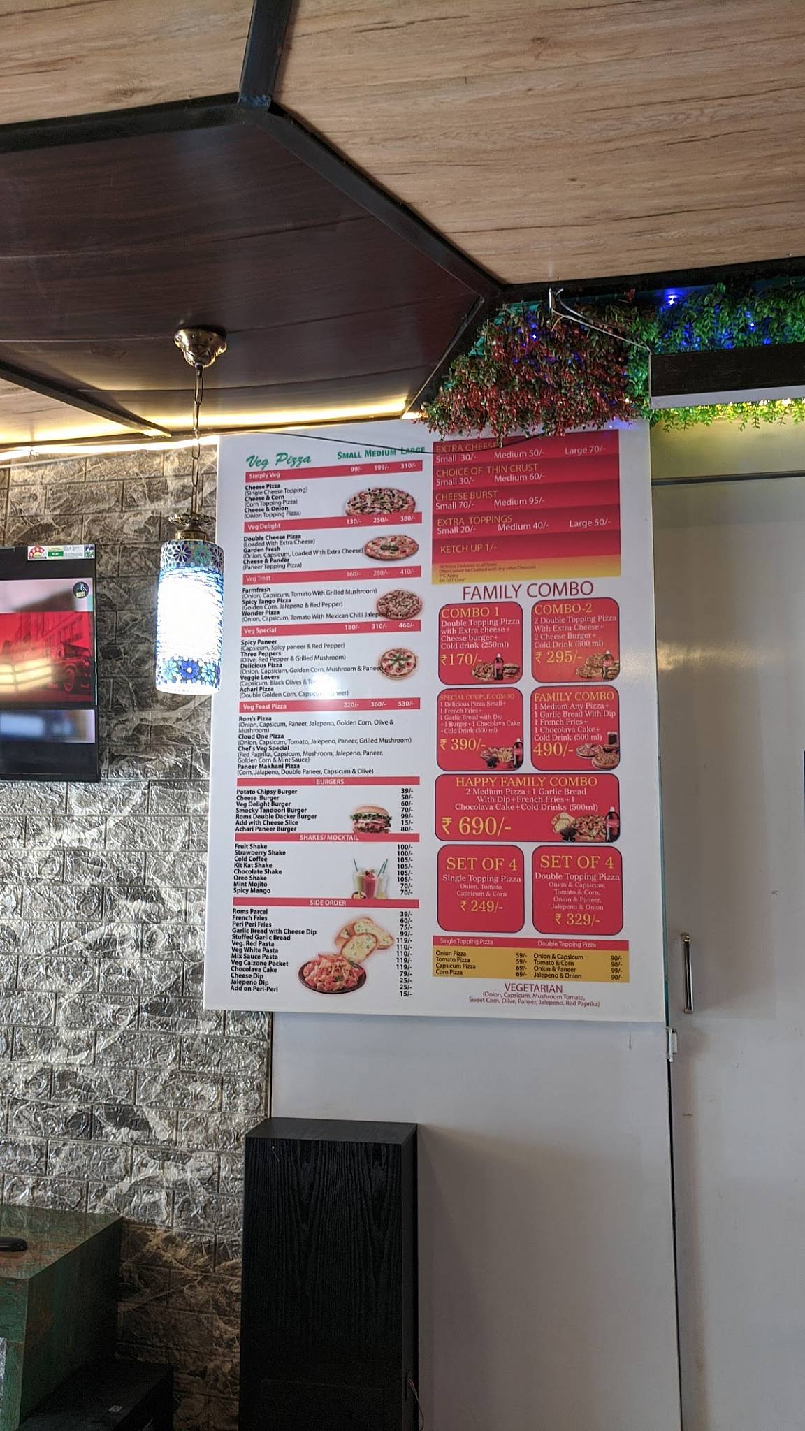 Menu at Roms Pizza, Waidhan