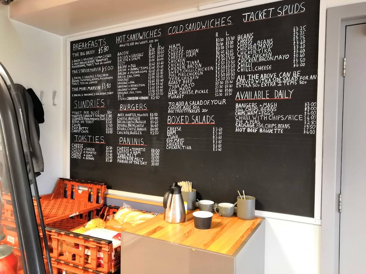 Menu at Roos cafe, Dewsbury, Horace Waller Vc Parade