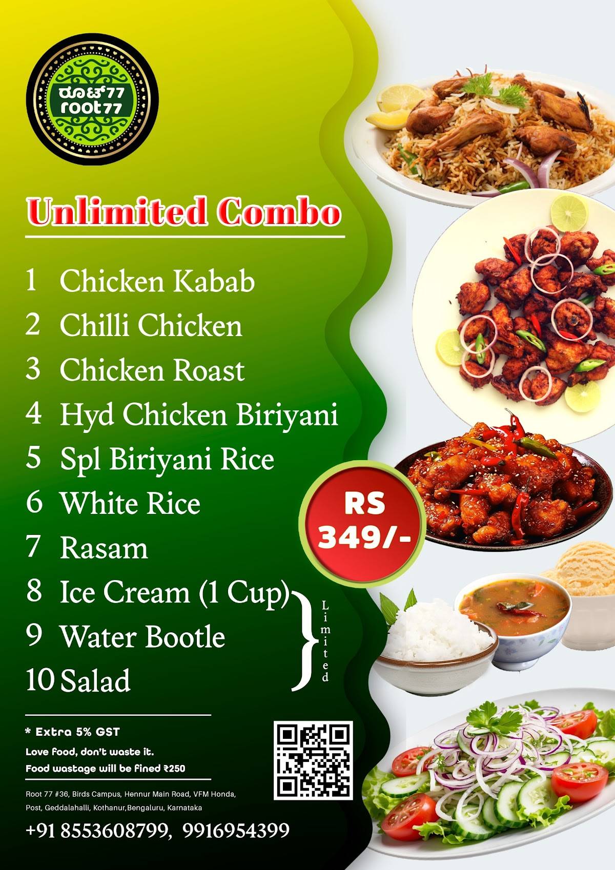 Menu at Root77 Restaurant, Bengaluru