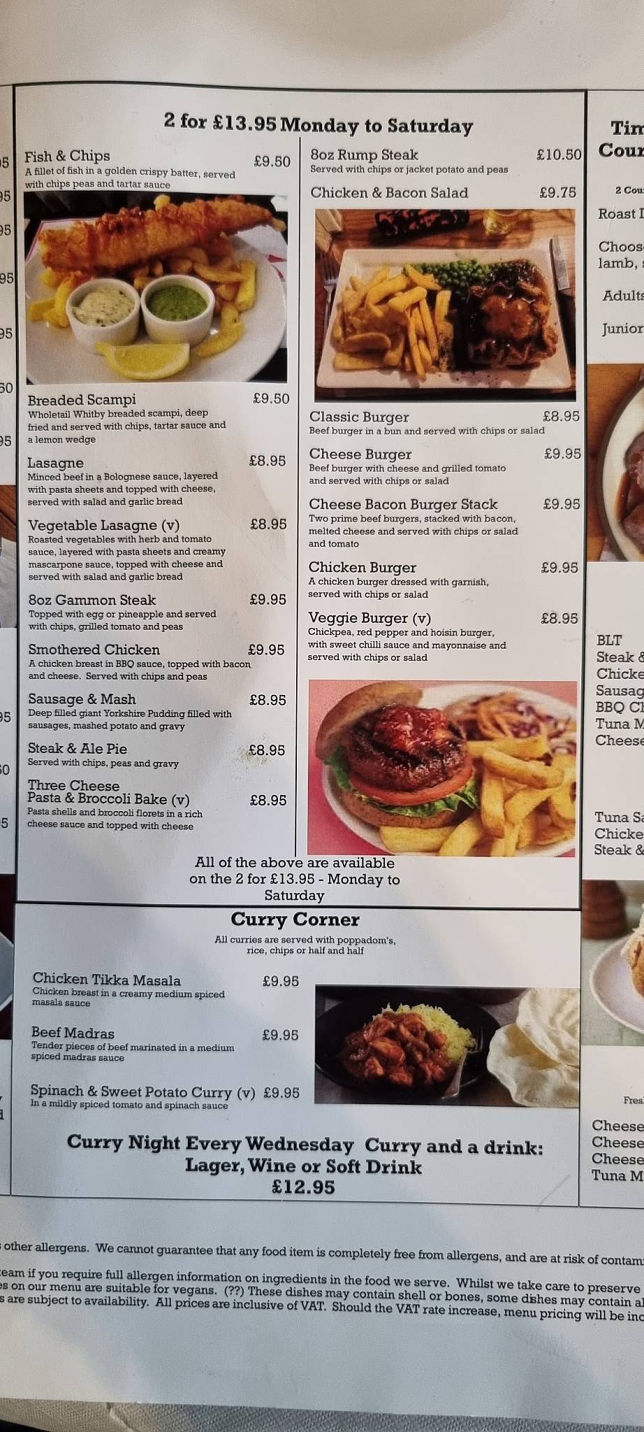 Menu at Rose Of Mossley pub & bar, Liverpool