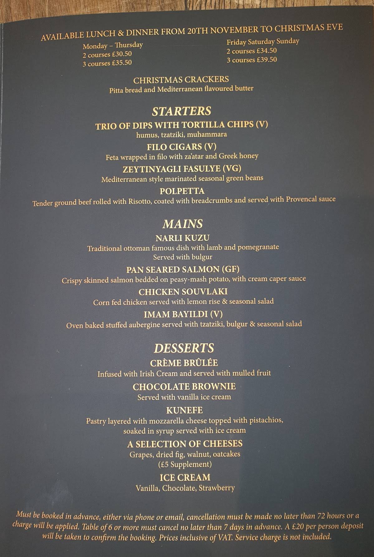 Menu at Rosemont Restaurant & Cocktail Bar, Folkestone