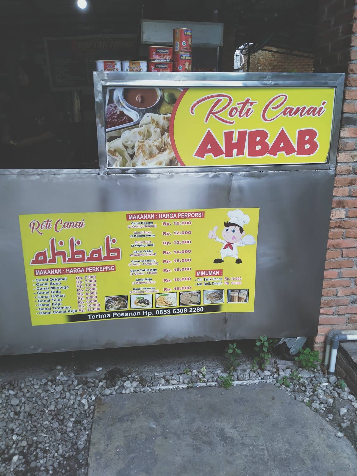 Menu at Roti Canai & Teh Tarek Ahbab restaurant, Pekanbaru