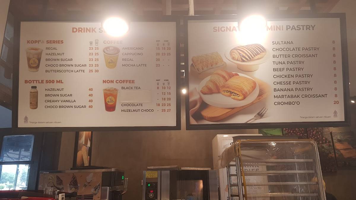 Menu at Roti O Stasiun Bojonegoro, Bojonegoro