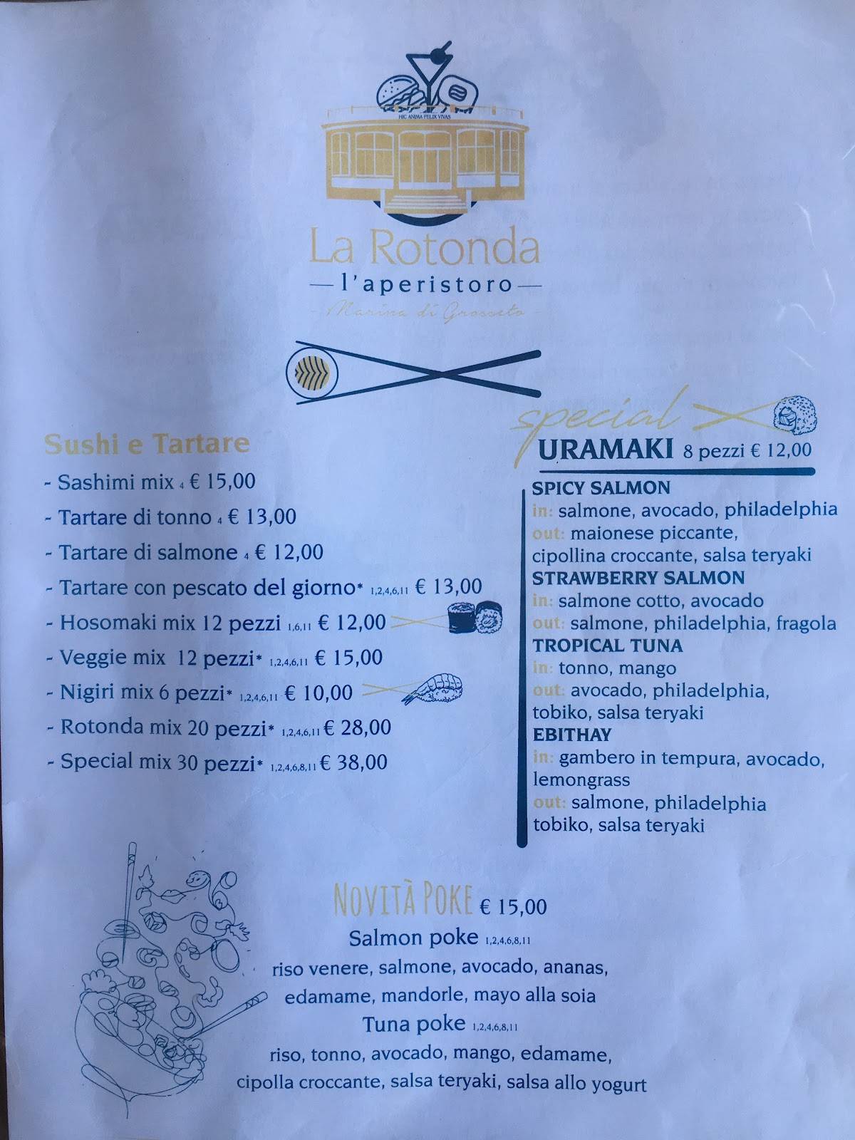 Menu da Rotonda 1933 ristorante, Marina di Grosseto
