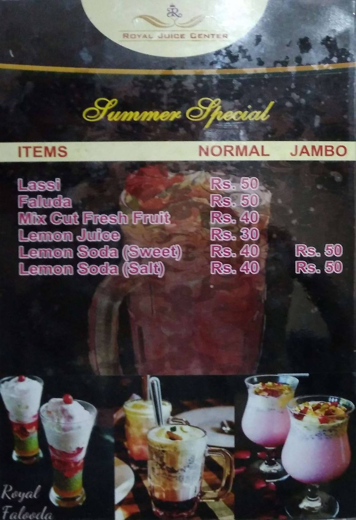 Menu at Royal Juice Bar And Snacks, Hyderabad