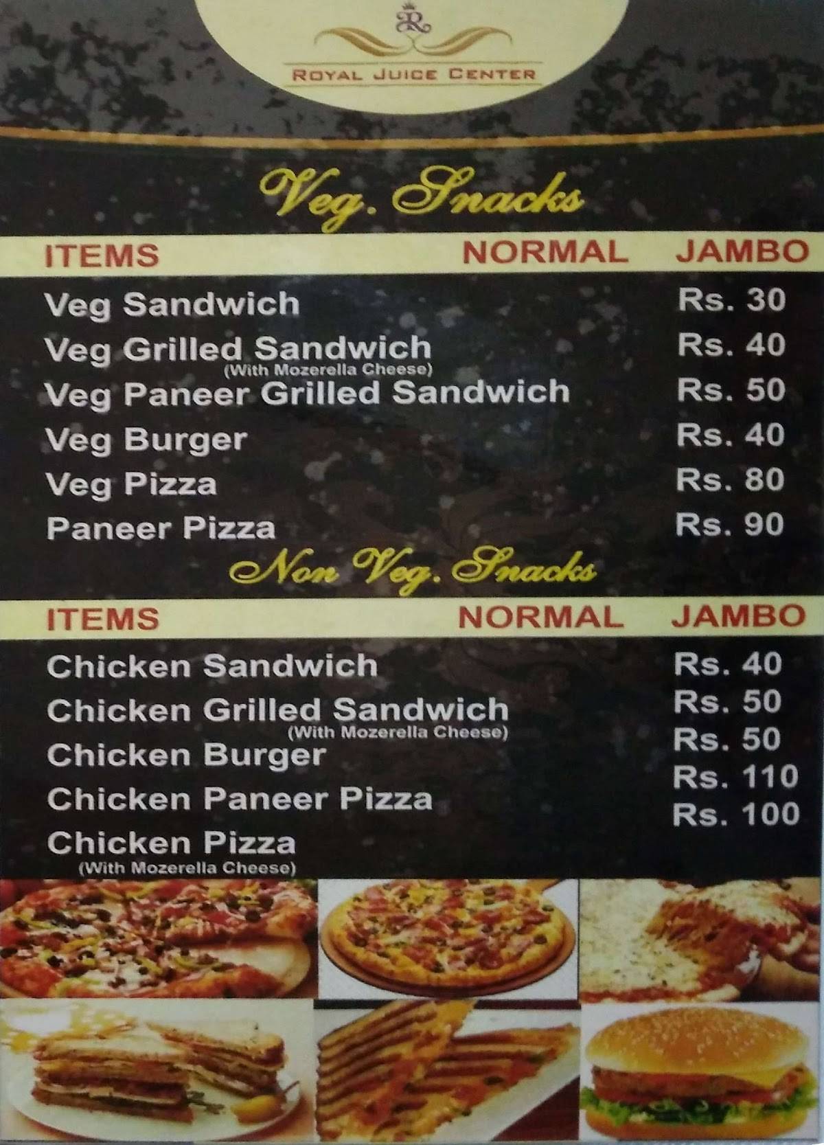 Menu at Royal Juice Bar And Snacks, Hyderabad