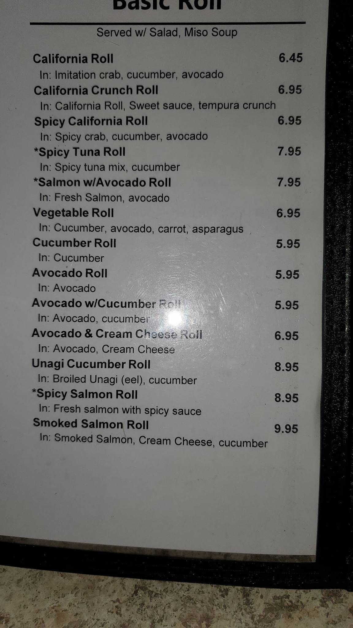 Menu at Royal Sushi & Teriyaki restaurant, Chehalis