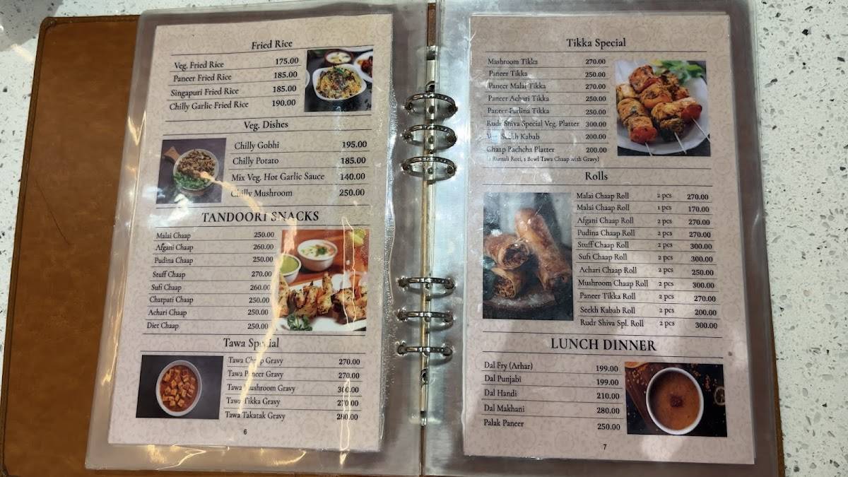 Menu at Rudr Shiva By Mama Yadav, India, Rudr Shiva By Mama Yadav