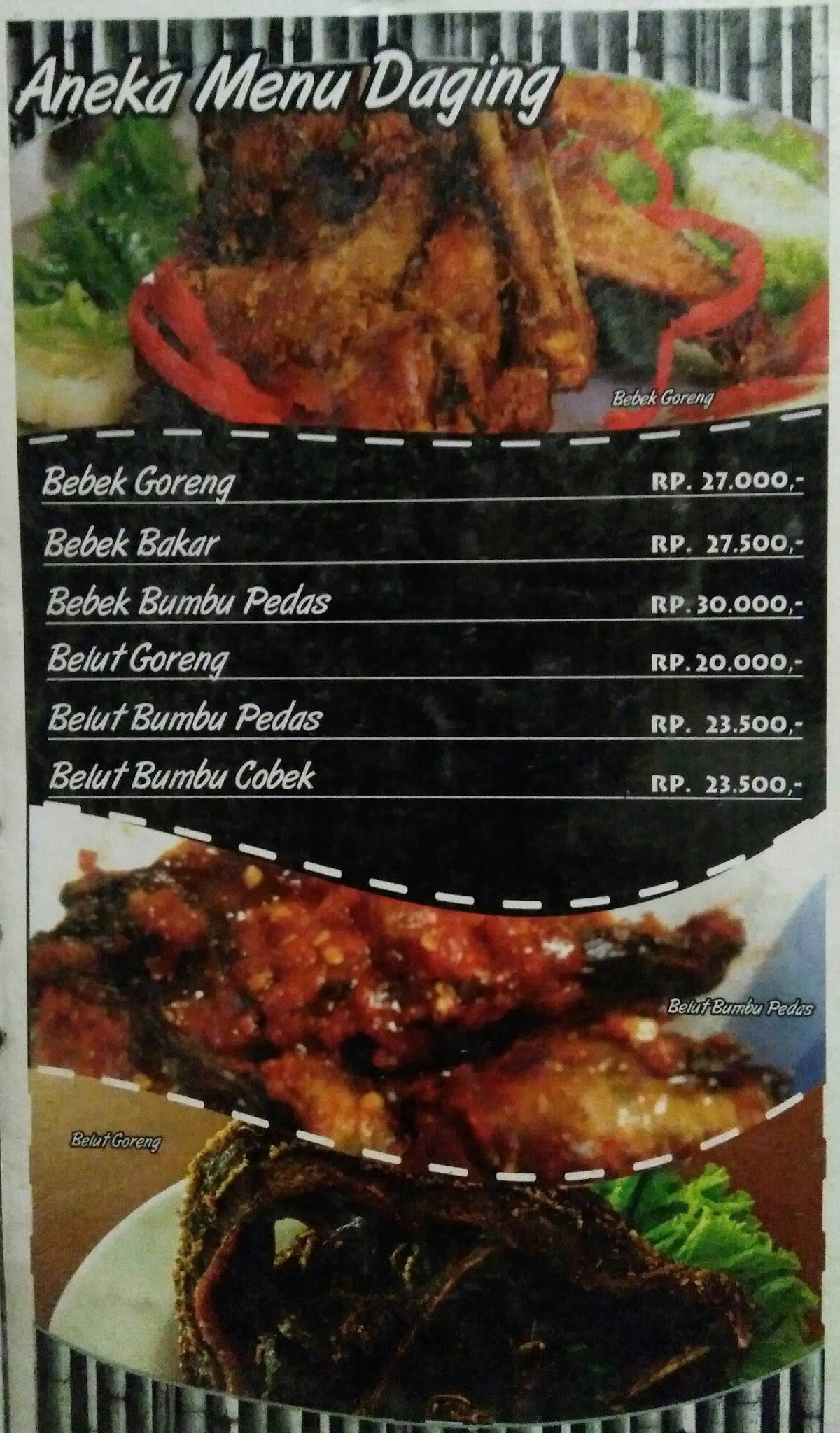 Carta del restaurante Rumah Makan Khas Sunda Cibiuk, Sayang