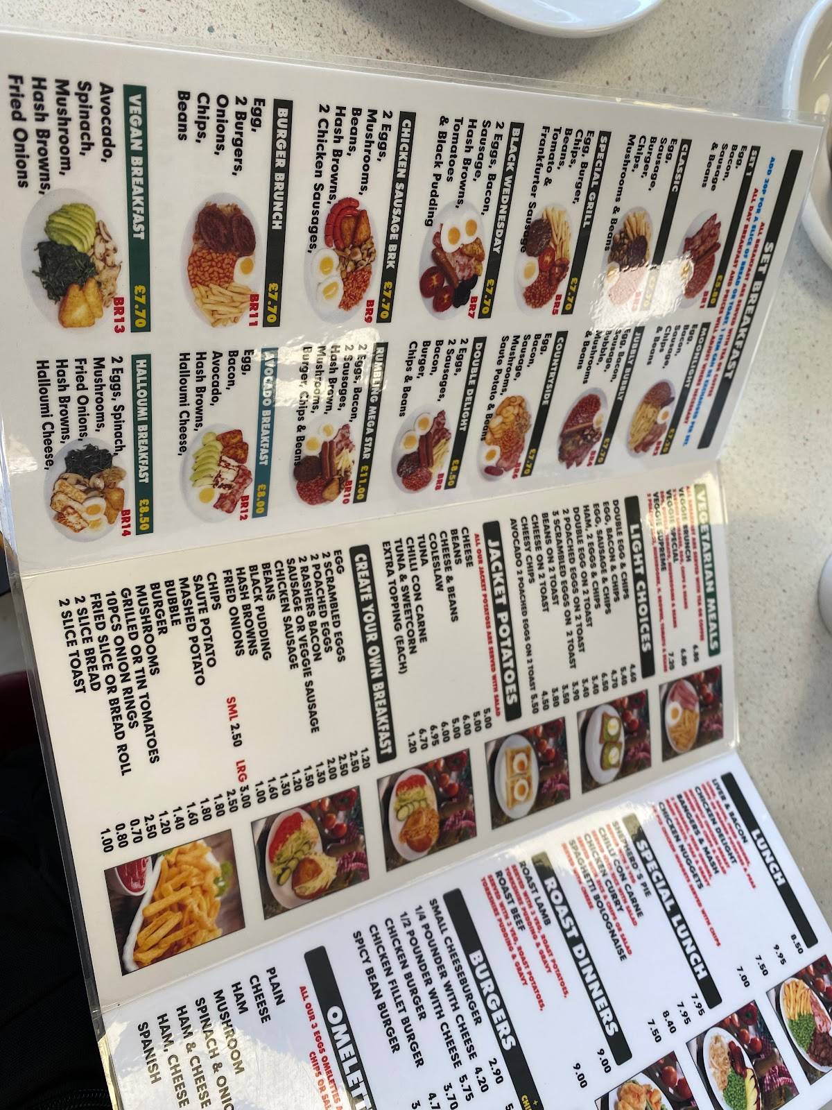 Menu at Rumbling Tum Cafe, Ruislip